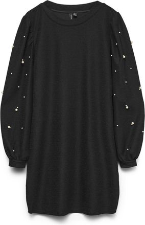 Vero Moda Damen Vmnaya Ls O-Neck Short Dress JRS Ga, Black, XL