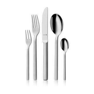 WMF Lyric Plus Besteck Set 12 Personen, 66 teilig, 60 Teile mit Servierbesteck, Hohlheftmesser, Cromargan Protect teilmattiert, kratzbest&auml;ndig