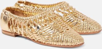 SIMKHAI Ballerines Eden en cuir métallisé