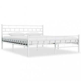 vidaXL Bettgestell Wei&szlig; Metall 140&times;200 cm Vidaxl
