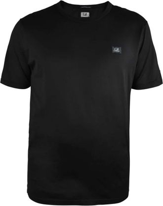 C.P. Company C.p. Company, Homme, Tops, Noir, Taille: S T-shirt Logo 70/2 en Jersey L&eacute;ger Merceris&eacute; C.p. Company