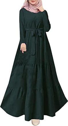 Generic Robes amincissantes pour femmes, robe imprim&eacute;e, v&ecirc;tements musulmans longs, 2026, bleu marine, XXL