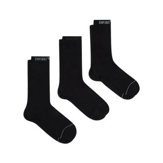 Emporio Armani unisex, Sous-v&ecirc;tements, Noir, Taille: ONE Size Lot de trois paires de chaussettes logo Extended