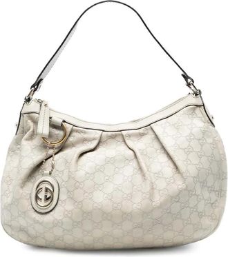 Gucci sac porté épaule Guccissima Sukey (2016-2025) - Blanc