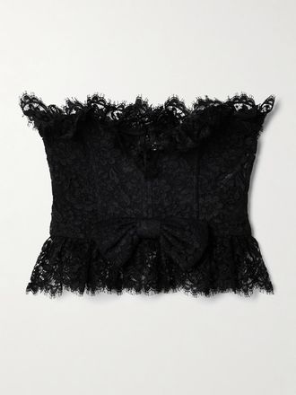 Alessandra Rich Haut Bustier En Dentelle À Noeud - Noir
