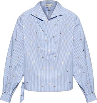 Munthe Femme, Blouses et Chemises, Bleu, Taille: 42 FR Beliciama Shirt