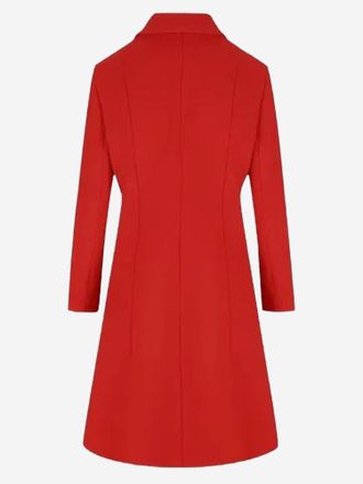Gucci Womens Wool Coat With Gg Buttons Red