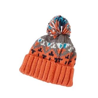 Generic M&uuml;Tze Bonnet dhiver pour femme en laine chaude avec pompon et cache-oreilles Jacquard pour les jours froids, 01-saffron, taille unique