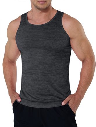 KEFITEVD Tank Top Herren Unterhemd Muskelshirts Leichtgewicht Sport Shirt Kompressionsshirt f&uuml;r Fitness Bodybuilding Schwarz XXL