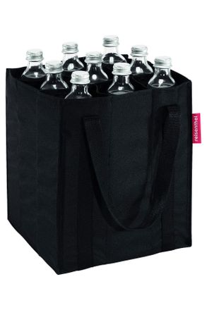 Reisenthel Bottle Bottlebag black, Schwarz, Textil, Uni, 24x28x24 cm, faltbar, Freizeit, Koffer & Taschen, Einkaufstaschen