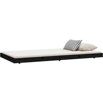 vidaXL Massivholzbett Schwarz 100x200 cm Kiefer Vidaxl