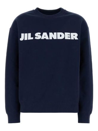 Jil Sander sweat à logo imprimé - Bleu