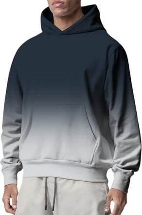Generic Sweat &agrave; capuche l&eacute;ger uni pour homme - Style sportif et d&eacute;contract&eacute; - Printemps et automne - Couleur d&eacute;grad&eacute;e - Tendance et tendance - Pour entra&icirc;neme