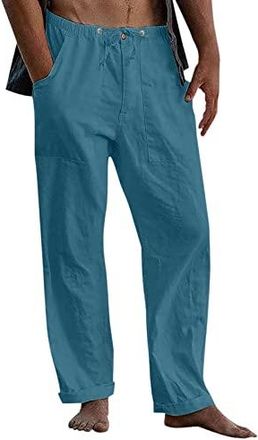 Generic Pantalon de loisirs pour homme - Pantalon de jogging baggy pour homme - Couleur unie - Jambe droite - Tendance - Confortable - Pantalon dext&eacute;rieur &eacute;l&eacute;