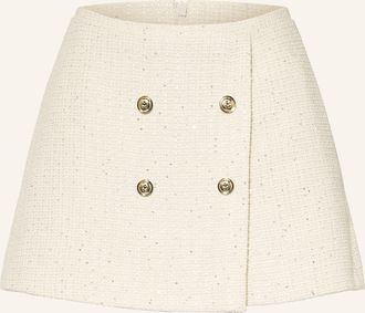 Maje Tweed-Skort Mit Pailletten weiss