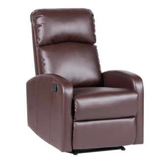 SVITA LEX Relaxsessel Fernsehsessel Beinablage Liegefunktion Ruhesessel Stuhl Kunstleder Braun