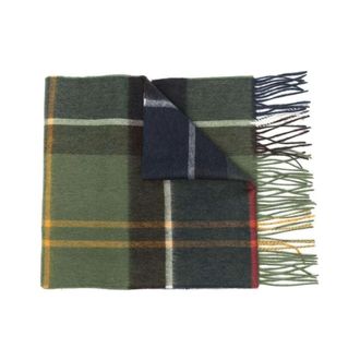 Barbour Gr&uuml;ner Karierter Wolle-Kaschmir Schal - - Accessories - Herren - Gr&uuml;n - ONE SIZE