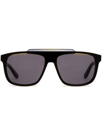 Gucci lunettes de soleil &agrave; monture aviateur - Noir