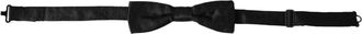 Dolce & Gabbana Black Silk Patterned Adjustable Neck Men Bow Tie