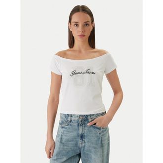 Guess T-Shirt W6GI07 J1314 Wei&szlig; Regular Fit