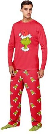 Generic Le Grinch Pyjama Noel Famille De Grinch Enfant Pull Deguisement Coton Ensemble Hiver Adulte Couple The Ensembles Homme Bebe Costume Garcon Assorti Cha