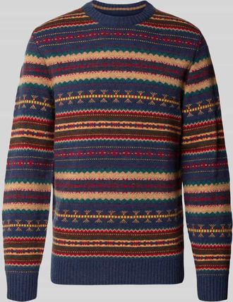 Mc Neal Slim Fit Strickpullover aus Baumwoll-Mix mit Rundhalsausschnitt