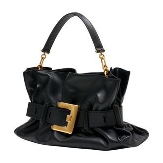Balmain Womens Anthem Shoulder Bag Black Calfskin