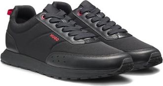 HUGO BOSS Baskets Icelin Runn pour homme style chaussures de course avec d&eacute;tail en zigzag, Noir, Taille 43