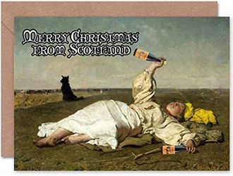 Wee Blue Coo Alternative Weihnachten Chelmonski Betrunken Schotten Weihnachtskarte