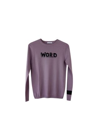 Bella Freud Purple Wool Word Jumper Size S