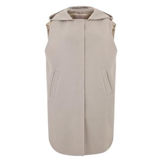 Herno &Auml;rmelloser langer Cardigan - - Jackets - Damen - Beige - 2XL