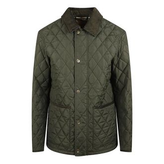 Burberry Homme, Vestes, Vert, Taille: XL Veste verte matelassée avec doublure à carreaux