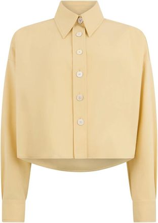 Fabiana Filippi Femme, Blouses et Chemises, Beige, Taille: 40 FR Buttoned Cropped Shirt