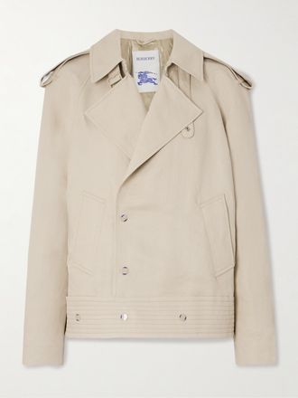 Burberry Trenchcoat Aus Canvas - Creme
