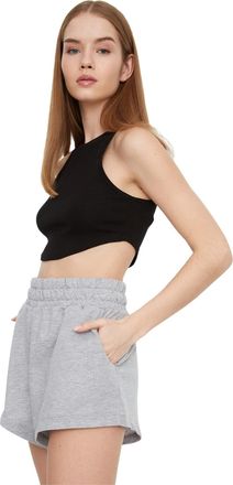 Trendyol Trendyol Damen Gray Knitted & Bermuda Casual Shorts, Gray, S EU