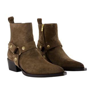 Golden Goose Womens Debbie Ankle Boot Khaki Calfskin