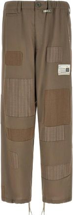 Miharayasuhiro Mihara Yasuhiro, Homme, Pantalons, Beige, Taille: L Pantalon en laine r&eacute;par&eacute;