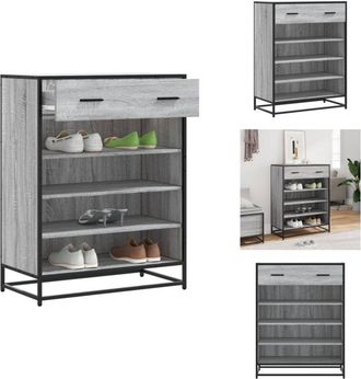 vidaXL Schuhschrank Grau Sonoma 75x38x97,5 cm Holzwerkstoff Metall - Schuhschrank - Schuhschränke - Schuhe Aufbewahrung - Schuhaufbewahrung