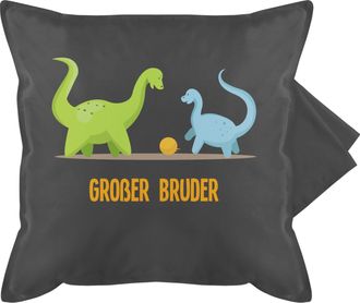 Shirtracer Kissenbezug - Kissen - Großer Bruder Dinosaurier - 50 x 50 cm - Grau - große Geschenk Brother brüder für Meinen Big bro Geschwister Spruch Bruder groß