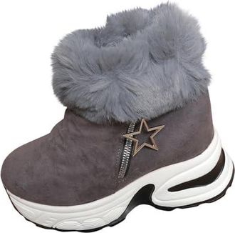 Generic Bottes de neige pour femme doubl&eacute;es en polaire - &Eacute;l&eacute;gantes - Couleur unie - Semelle &eacute;paisse - Antid&eacute;rapantes - Confortables - Chaudes - Pour la marche