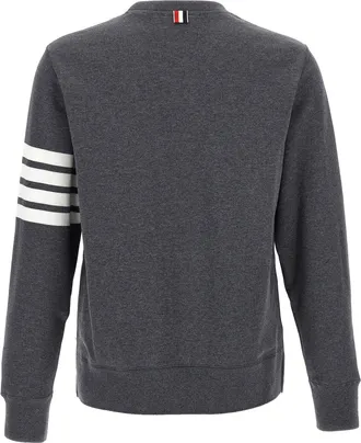Thom Browne Striped Loopback Cotton Sweatshirt - Charcoal