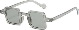 Generic Petites lunettes de soleil rétro pour femme - Verres transparents - Tendance - Pour homme - Nuances dégradées UV400, gris gris, taille unique 2026