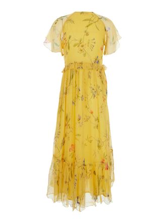 Derhy Womens Long Dress Madrugada Yellow Viscose