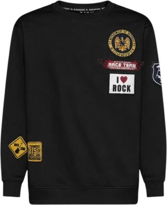 John Richmond Homme, Sweatshirts et sweats &agrave; capuche, Noir, Taille: L Patch SweaT-shirt