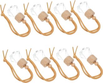 Lurrose 10 St&uuml;ck Teiliges Leerer Transparenter Auto duftflaschen Aromatherapie Fl&auml;schchen Anh&auml;nger Leichte Parf&uuml;mflakons zur Lufterfrischung und Geruchsneutra