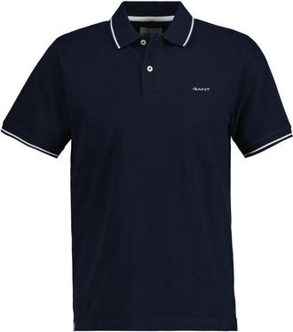 GANT Gant Herren Tipping SS Pique Rugger Polohemd, Evening Blue, L