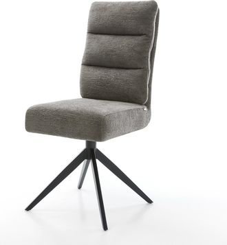 DELIFE Drehstuhl Pela-Flex Boucl&eacute; Soft Schlamm Kreuzgestell breit Schwarz 360&deg; drehbar Wippfunktion Taschenfederkern, Esszimmerst&uuml;hle