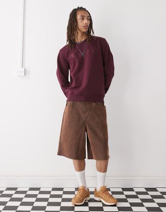 Champion Sweatshirt in Burgunderrot mit Rundhalsausschnitt