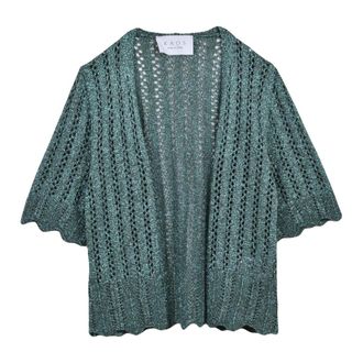 Kaos Kaos, Femme, Pulls, Vert, Taille: 36 FR Cardigan in Tricoat Aperto