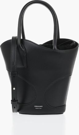 Ferragamo Solid-Color Leather Bucket Bag Salvatore Ferragamo